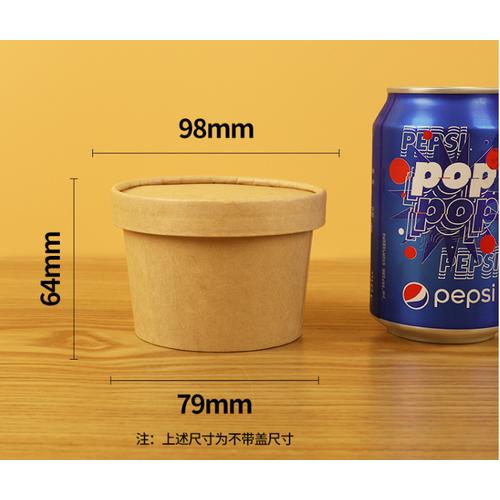 Promo Paper Brown Bowl Cup + Tutup Kraft Coklat Packaging Makanan Ice ...