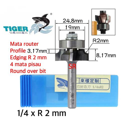 Jual Mata Router/ Profil Edging R 2mm 4 Mata Pisau/ Round Over Bit ...