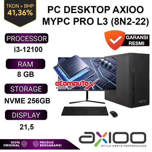 Jual PC DESKTOP AXIOO MyPC PRO L3 (8N2-22) i3 8GB /256GB NVME 22"TKDN RESMI - Jakarta Barat ...