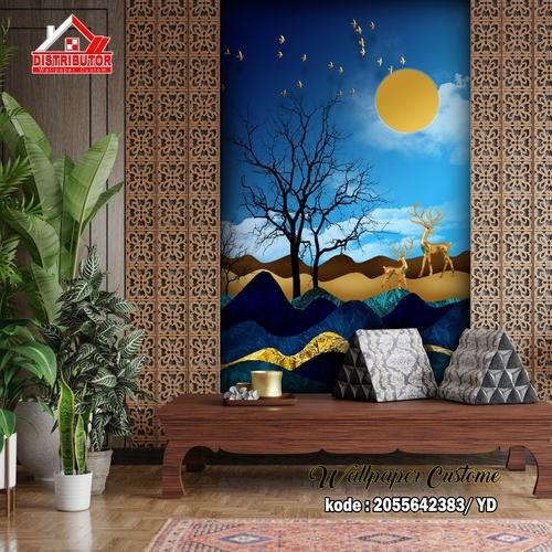 Jual wallpaper dinding custom 3d tema panorama - serat jeruk - Kab ...