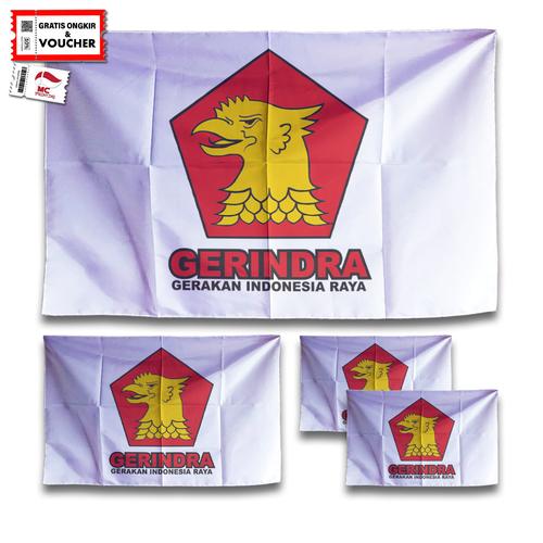 Jual Bendera Partai Gerindra Banyak Ukuran Bahan Satin 100 High Quality Kota Tangerang