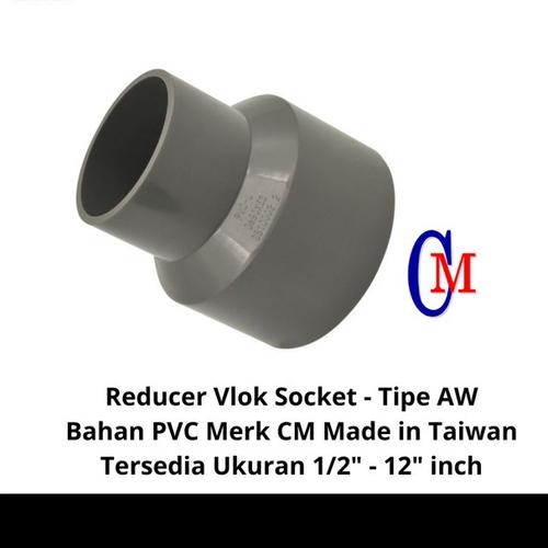 Jual Reducer socket Verlop Vlok Sok 10" x 8" PVC AW Merk CM Taiwan ...