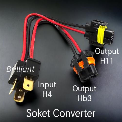 Jual Soket Lampu Adapter Converter Konverter - H4 Input to Single Beam ...