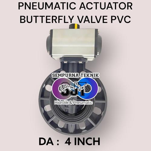 Jual Pneumatic actuator butterfly valve PVC 4"INCH ( DOUBLE ACTING ...