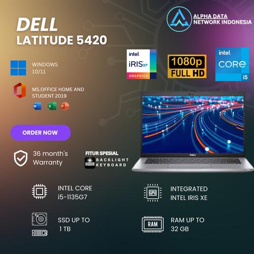 Jual DELL LATITUDE 5420 Intel i5-1135G7 [16gb/512GB SSD] 14" FULL HD ...