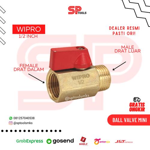 Jual BALL VALVE MINI STOP KRAN ENGKOL 1/2" INCH DRAT LUAR+ DRAT DALAM WIPRO - Kota Makassar ...