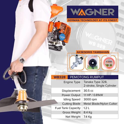 Jual Mesin Potong Rumput Wagner 2 Tak 328 Brush Cutter German - Kota ...