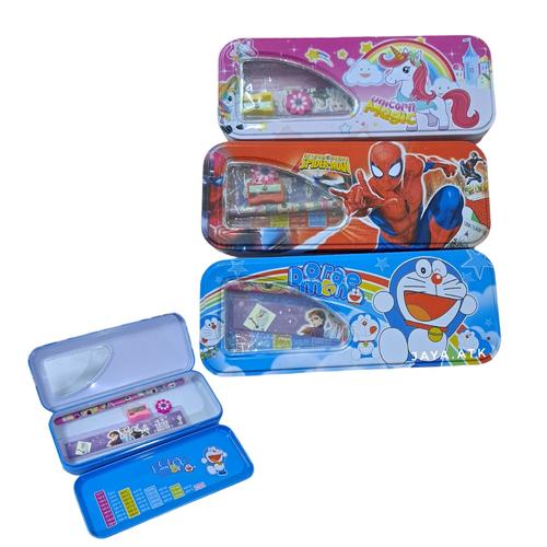 Jual KOTAK PENSIL TEMPAT PENSIL KALENG SET STATIONERY KARAKTER SOUVENIR ...