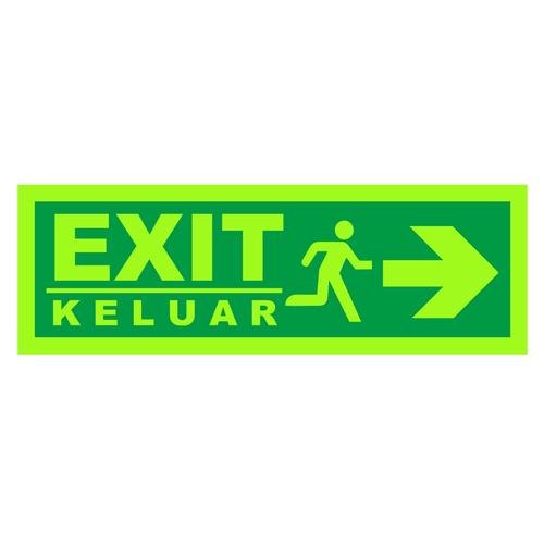 Jual Safety Sign Cutting Stiker Jalur Evakuasi Exit Emergrncy Fosfor ...