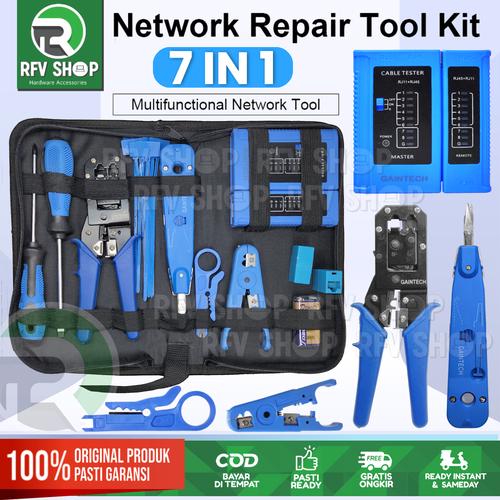 Jual PAKET TOOLKIT 7 IN 1 NETWORK CABLE REPAIR TOOL KIT SET TESTER GT ...
