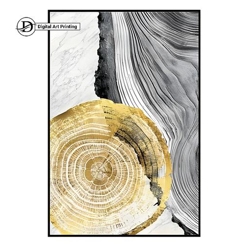 Jual Lukisan Abstrak Modern Gold Black Art Plus frame - Kab. Bandung ...