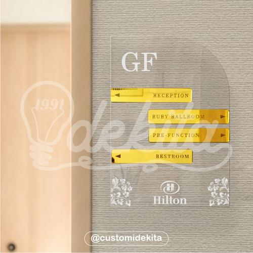 Jual Signage Hotel Direction Custom Akrilik Kayu Sign Nama Ruangan ...