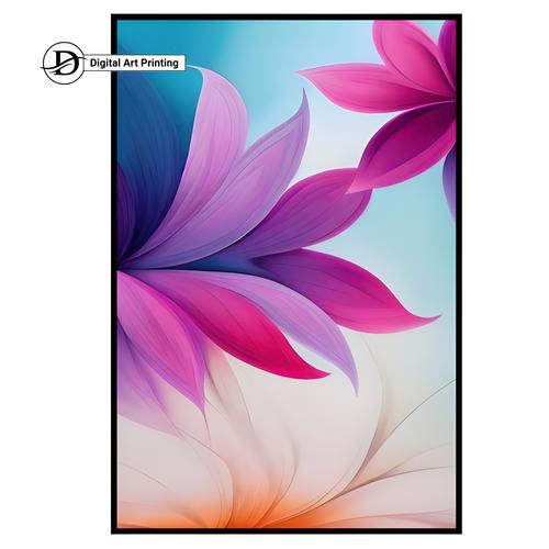 Jual Lukisan abstrak modern minimalis bunga purple plus frame - Kab ...