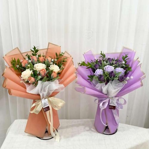 Jual Buket bunga lamaran pernikahan wisuda graduation - Cream, Packing ...