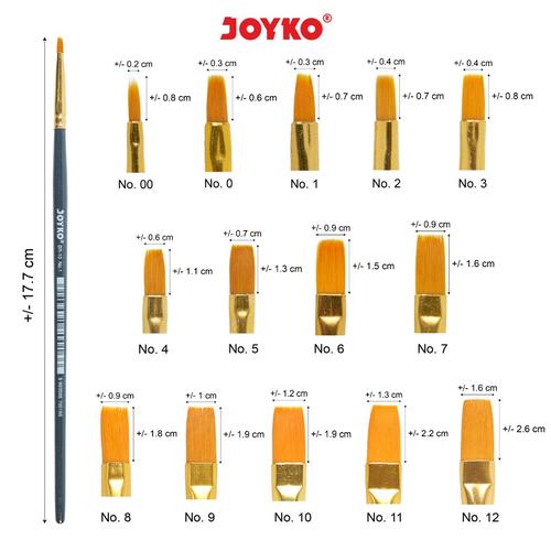 Jual BR-10 Brush Kuas Cat Air Cat Minyak Lukis Acrylic Joyko - Nomor 00 ...