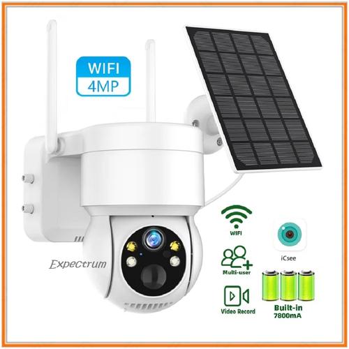 Jual IP Camera Solar Panel Wifi ICSEE 4MP, PTZ 4 Infrared & 4 LED ...
