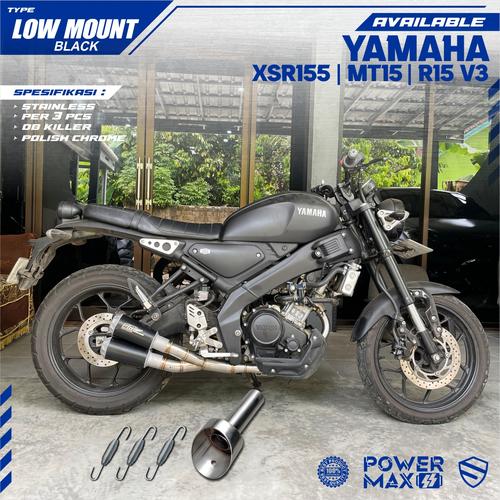 Jual knalpot yamaha XSR155 MT15 R15V3 full system tipe low mount black ... Jual knalpot yamaha XSR155 MT15 R15V3 full system tipe low mount black ...