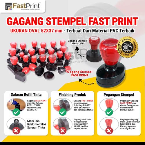Jual 52X37 - Fast Print Gagang Stempel Flash Model Oval Ukuran 52X37 MM ...