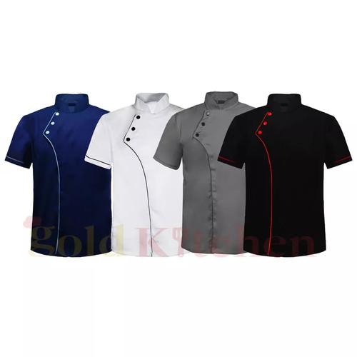 Jual Baju Chef Seragam Chef Kemeja Koki Kemeja Chef Style Lengan Pendek ...