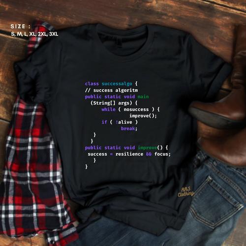 Jual Tshirt kaos programmer coding success algoritma combed 20s - Putih ... Jual Tshirt kaos programmer coding success algoritma combed 20s - Putih ...