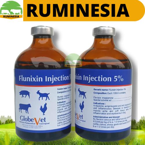 Jual FLUNIXIN INJEKSI 5% 100 ml by GLOBE VET - Penurun Demam Hewan ...