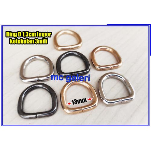 Jual Ring D ukuran 1,3cm Ketebalan 3mili warna Black Nikel, Silver ...