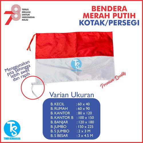Jual Bendera Merah Putih Indonesia Kotak Persegi (60cm x 40cm - 3m x 4 ...