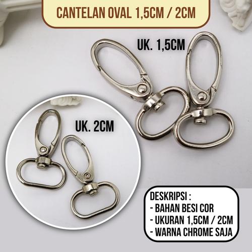 Jual Cantelan Besi Pengait Chrome Oval ukuran 1,5cm 2cm - 2cm - Kota ...