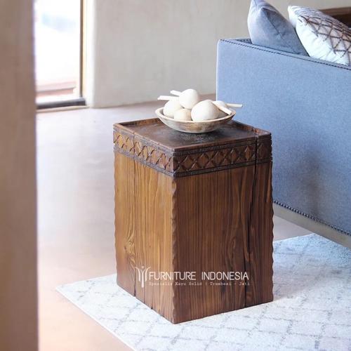 Jual Stool Nakas Kayu Balok Ukir Minimalis, Stool Antik Unik - Kab ...