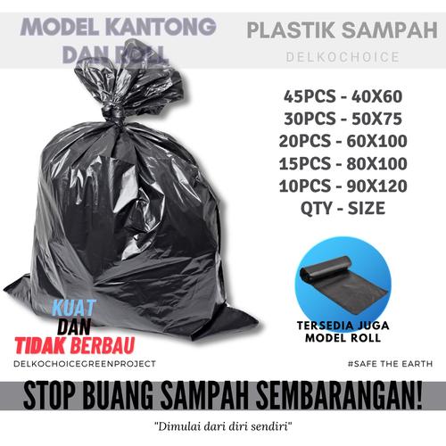Jual TRASH BAG | KANTONG PLASTIK | PLASTIK SAMPAH | PLASTIK HDPE HITAM PACK - 90CM x 120CM ...