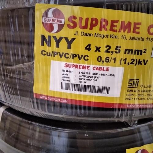 Jual Kabel Listrik Kawat NYY Supreme 4x2.5 4x2,5 4 x 2.5 Hitam @100 ...