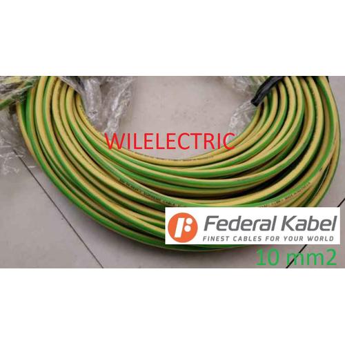 Jual Kabel listrik serabut NYAF 10 mm / 10mm Federal kuning hijau ecer ...