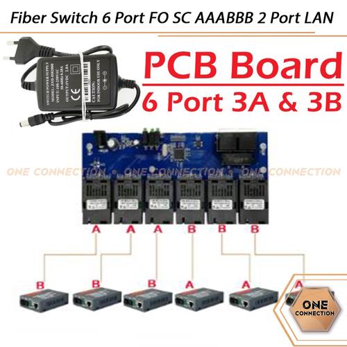 Jual PCB Board Media Converter Fiber Switch 6 Port FO SC AAABBB 2 Port ...