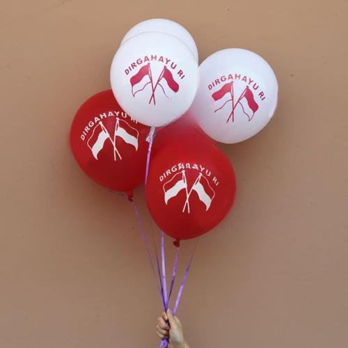 Jual Balon Latex Merah Putih Motif Dirgahayu HUT RI Agustusan isi 50 ...