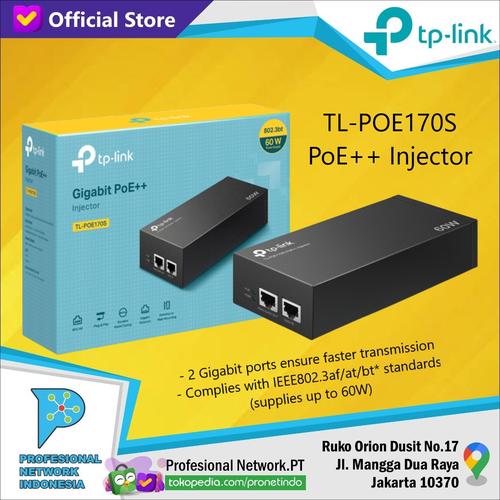 Promo TP-Link TL-POE170S Gigabit PoE++ Injector IEEE802.3af/at/bt up to ...
