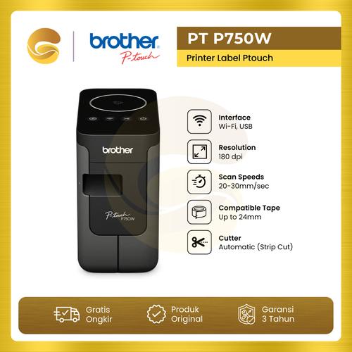 Promo BROTHER Printer Label Ptouch PT P750W Barcode P750 W (WiFi) Cicil ...