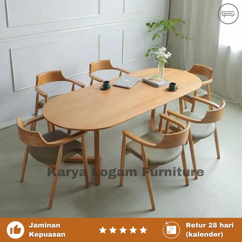 Jual Set Meja Makan Kayu Jati Scandinavian Minimalis - Dining Table Set ...