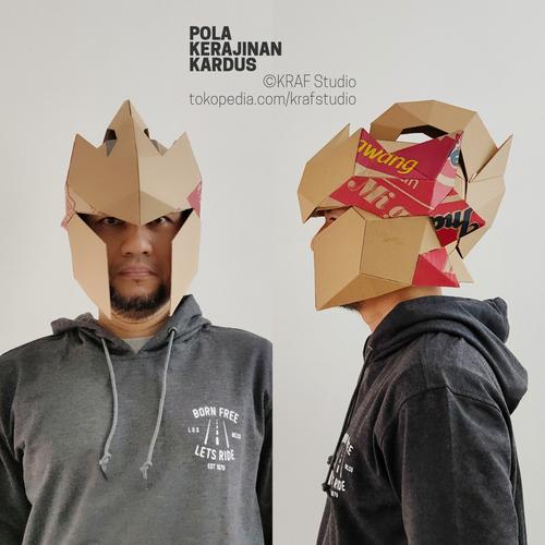 Jual Pola Kerajinan Kardus no.1819 : Helm Armor Gatotkaca - KERTAS HVS ...