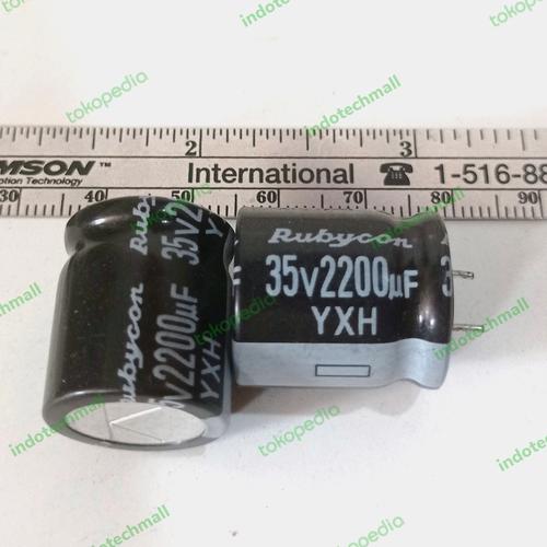 Jual Capacitor Elko Rubycon YXH 2200uF 35V kapasitor low impedance ...
