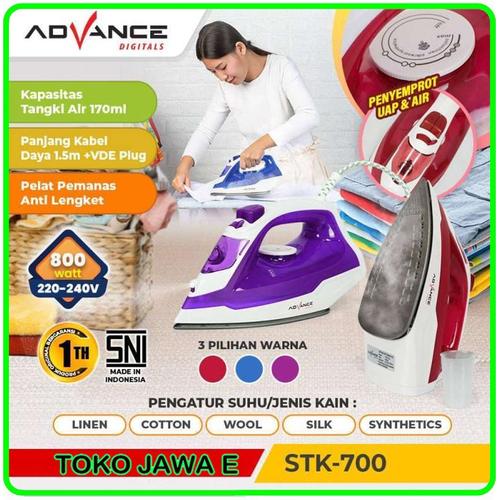 Jual SETRIKA UAP ADVANCE STK 700 Cocok Utk Semua Jenis Kain - Biru ...