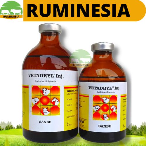 Jual VETADRYL 100ml - Obat antihistamin hewan sapi kuda domba kambing ...