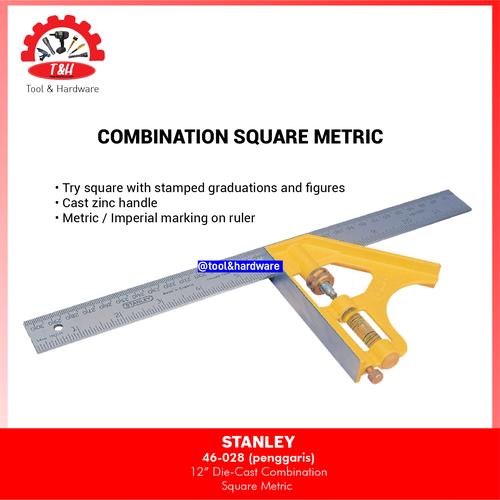 Jual STANLEY 46-028 | 12” Die-Cast Combination Square Metric | Pengukur ...