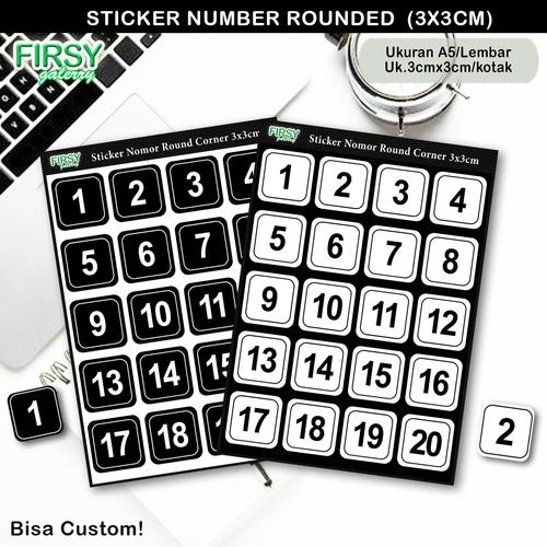 Jual Sticker Nomor Kotak 3x3cm, Stiker Label Angka Rounded, Bisa Custom ...