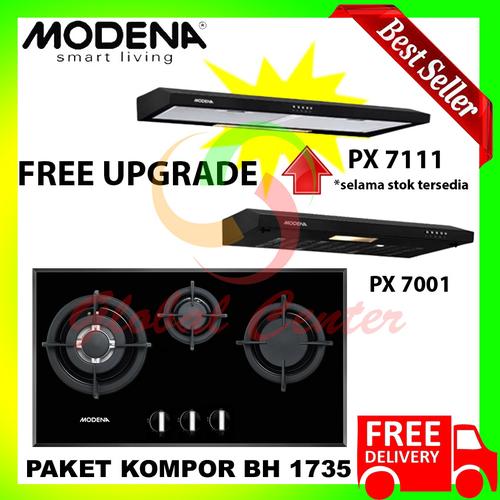 Jual Paket Kompor Tanam Gas Modena BH 1735 dan Cooker Hood PX 7001 ...