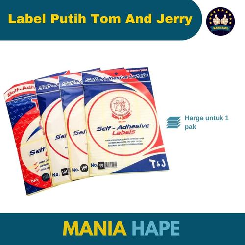 Jual Label Putih Stiker Tom and Jerry Sticker 99 108 121 Tom&Jerry ...