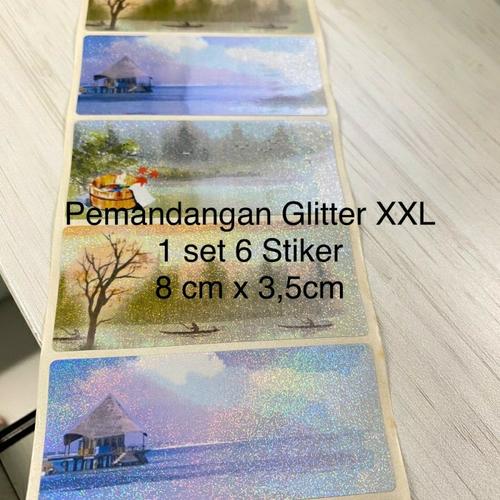 Jual Custom Label Dewasa Pemandangan Glitter Nama Stiker Waterproof ...