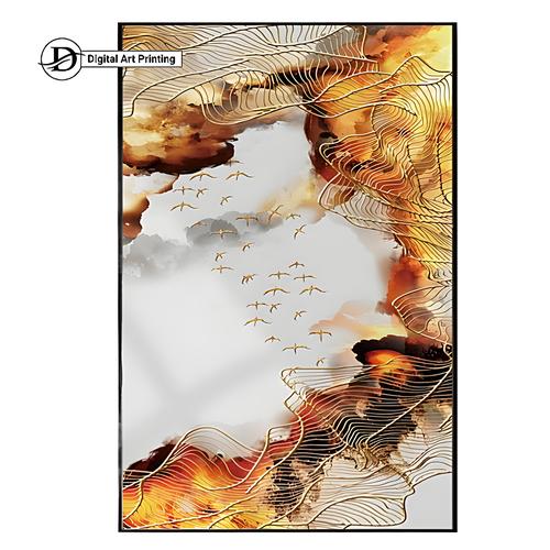 Jual Lukisan Abstrak Modern Api Jaring Emas Plus Frame - Kab. Bandung ...