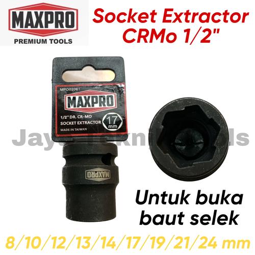 Jual Socket Extractor Maxpro Buka Baut Selek 1/2" inch Hitam Impact ...