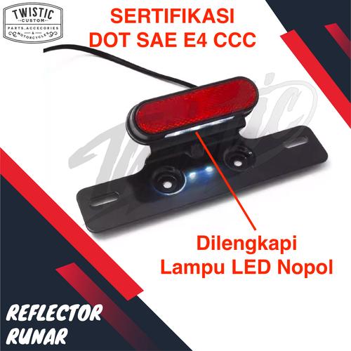 Jual Reflector Reflektor Mata Kucing Lampu Nopol LED Runar Motor Custom ...