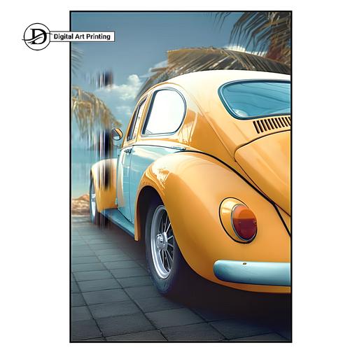 Jual Lukisan Abstrak Modern Mobil Vw Orange Plus Frame - Kab. Bandung ...